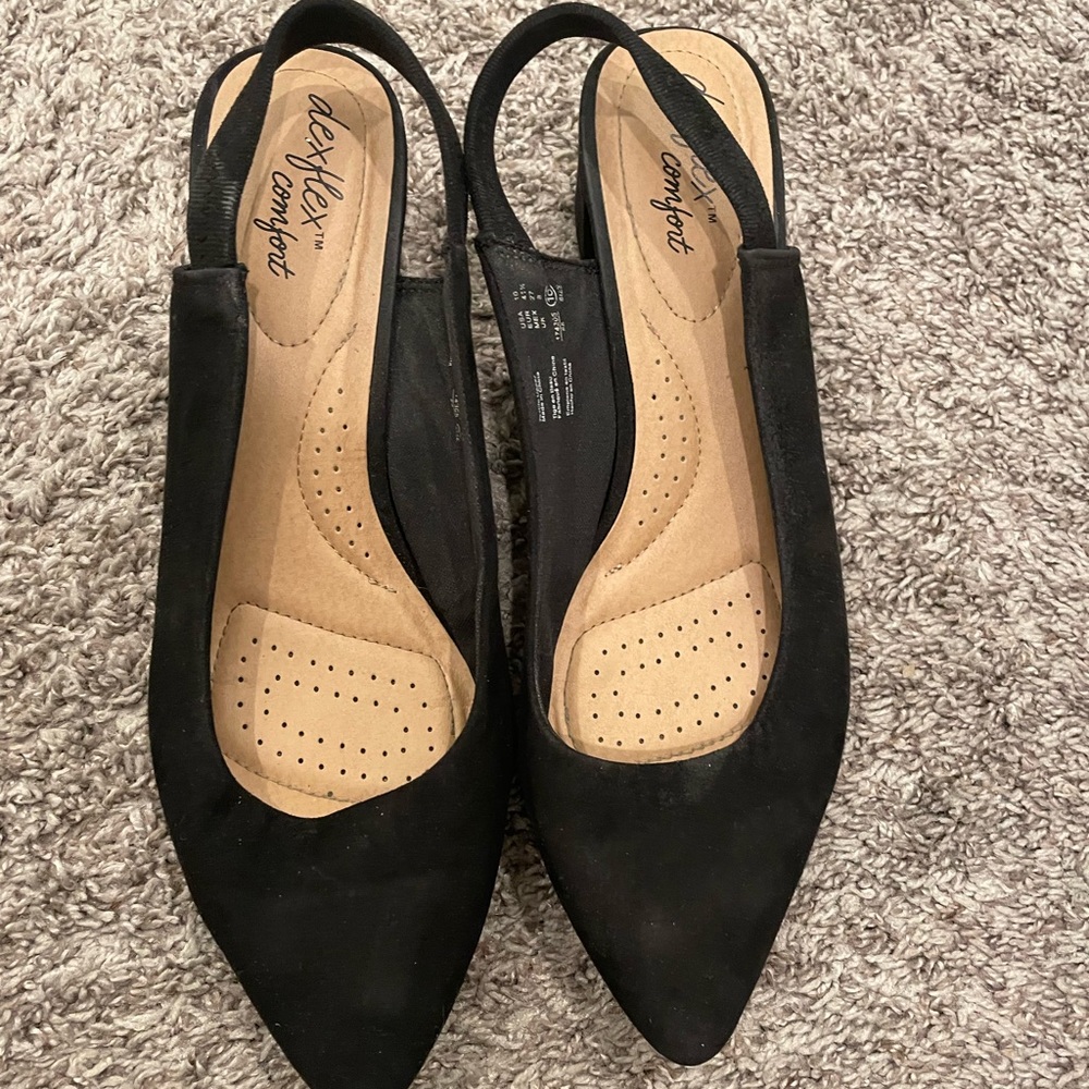 Dexflex Comfort Narrow Sling Pump Shoes / Color: Blac… - Gem